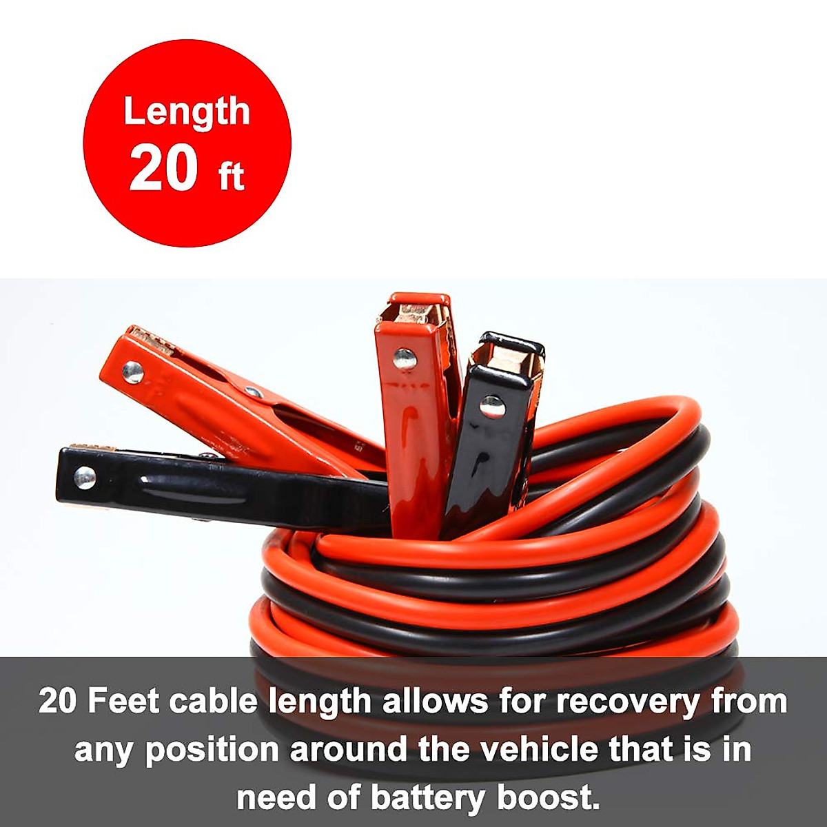 GOHAWKTEQ G5204C 4 Gauge 500A 20FT Heavy Duty Jumper Battery Cables Booster Jump Starter Replaces# AA-003-1A