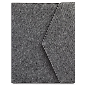 Professional Legal Notepad Portfolio, Grey Folio Notebook for Business and Work Organizer (12.5 x 10 in)