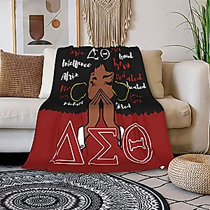 Hiccickm Sorority Gifts for Women Blanket,Red Sorority Paraphernalia Gifts Lightweight Fleece Blankets for Couch Bed Sofa Warm All Season 50"x40"