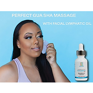 Facial Lymphatic Drainage Oil for Gua Sha Facial Tools, Lymphatic Drainage Massager Face with Jojoba & Coconut Oil, Use with Face Roller, Jade Roller, Guasha Tool for Face & Neck, 1 Fl Oz