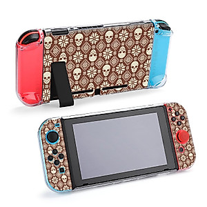 Cross Stitch Skull Pattern Protective Case Cute Design Hard Cases Cover Game Shell for Switch
