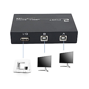 QIANRENON Printer Sharing Switch, 2-Port USB 2.0 Switch Adapter for USB Device Port Sharing Between 2 Computers (2 Switch),with 2 Pack USB 2.0 Male Cable