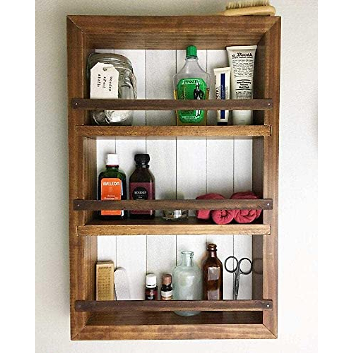 Mansfield Cabinet No. 101 - Solid Wood Spice Rack Cabinet Walnut/Navy Blue