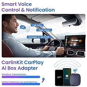 Carlinkit CarPlay Ai Box Android 13.0 System Wireless CarPlay Android Auto QCM6125 8-core 8G+128G, Multimedia Box Spotify/Netflix/YouTube Car Video, GPS+Glonass/Google Play Download Apps