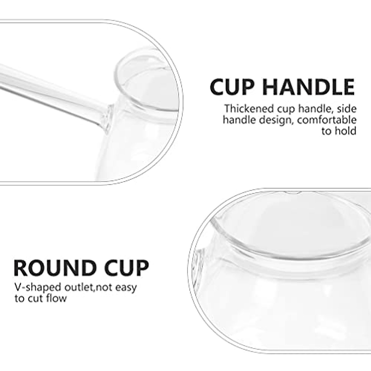 Zerodeko 2pcs Turkish Coffee Pots with Handle, Glass Stovetop Tea Pots Heat Resistant Side Handle Teapot Kettle Hot Chocolate Maker Stovetop Coffee Maker (450ML)