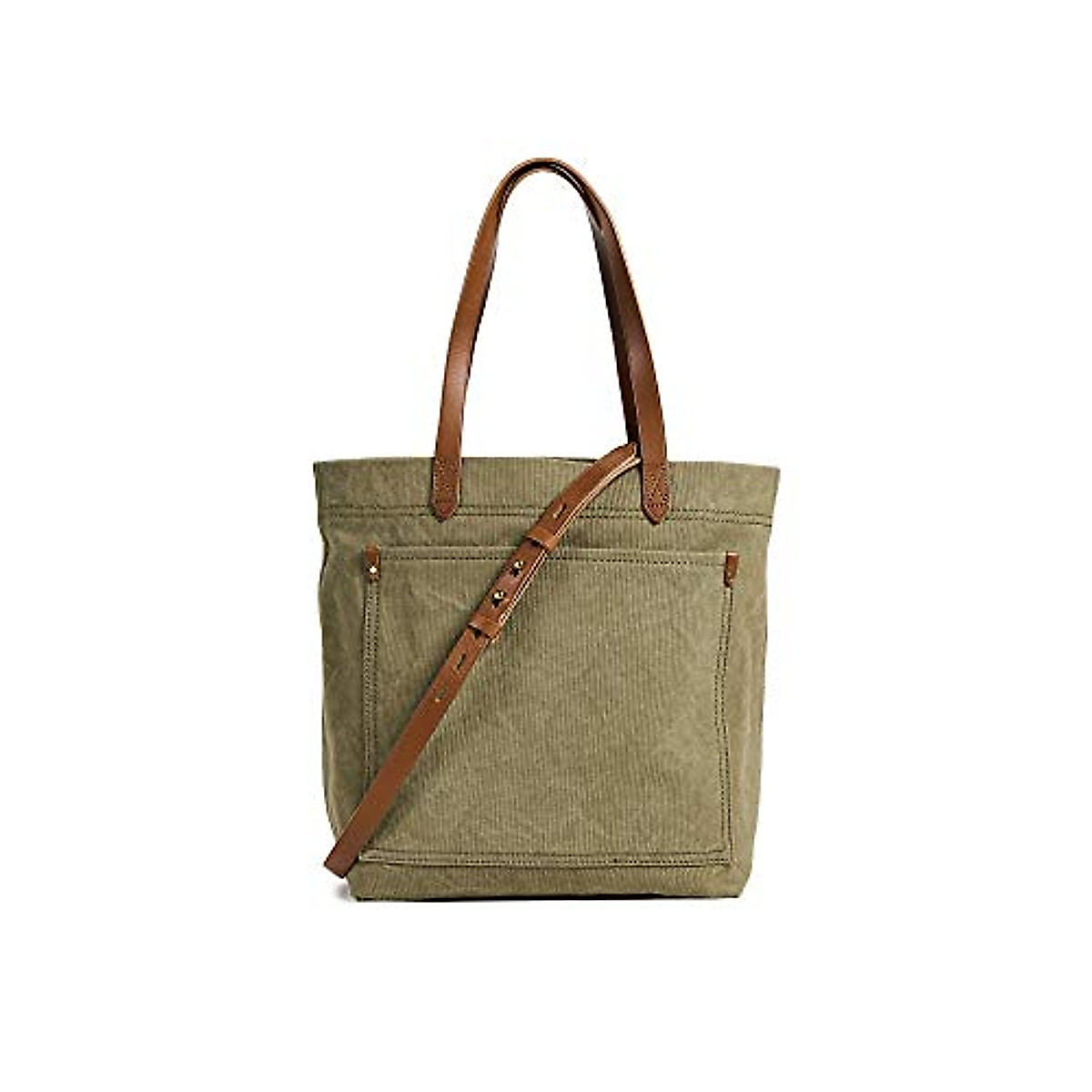 Madewell Women's The Canvas Medium Transport Tote, British Surplus, Black, One Size