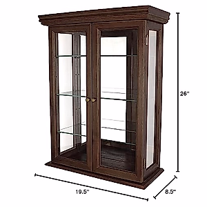Design Toscano Country Tuscan Wall Curio Display and Storage Cabinet, 20 Inches Wide, 7 Inches Deep, 26 Inches High, Mahogany