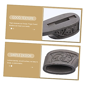 ORFOFE 2pcs Handle finger guard bolsters for knives kitchen knives finger guard guard protector making tools metal knives handle non-slip Stainless steel
