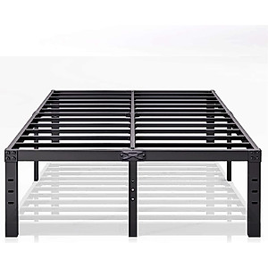 Bed Frame Queen Size 14 inch Tall Storage,Platform Metal BedFrame for Kids Boys Girls, Heavy Duty Support,No Box Spring Needed, Easy Assembly, Noise Free, Black (Queen, 14in)
