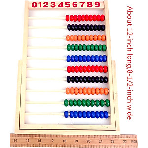 MAGIKON Wooden Counting Number Frame, 10 Rows Abacus for Kids Learning Math (11-1/2-Inch)