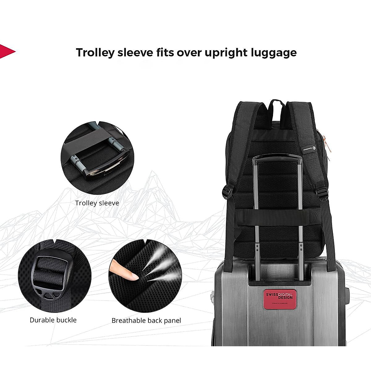 Swissdigital Katy Rose Laptop Backpack Purse For Women，With USB Charging Port Computer Work Backpack ,Fits 15.6Inch Laptop Travel Casual Bag