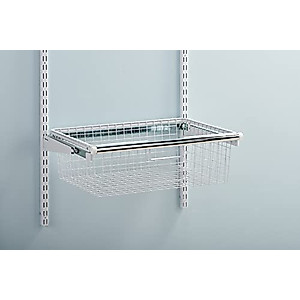 Rubbermaid Configurations Sliding Basket for Closet Drawer Organization, Sturdy Slide Out Basket, White