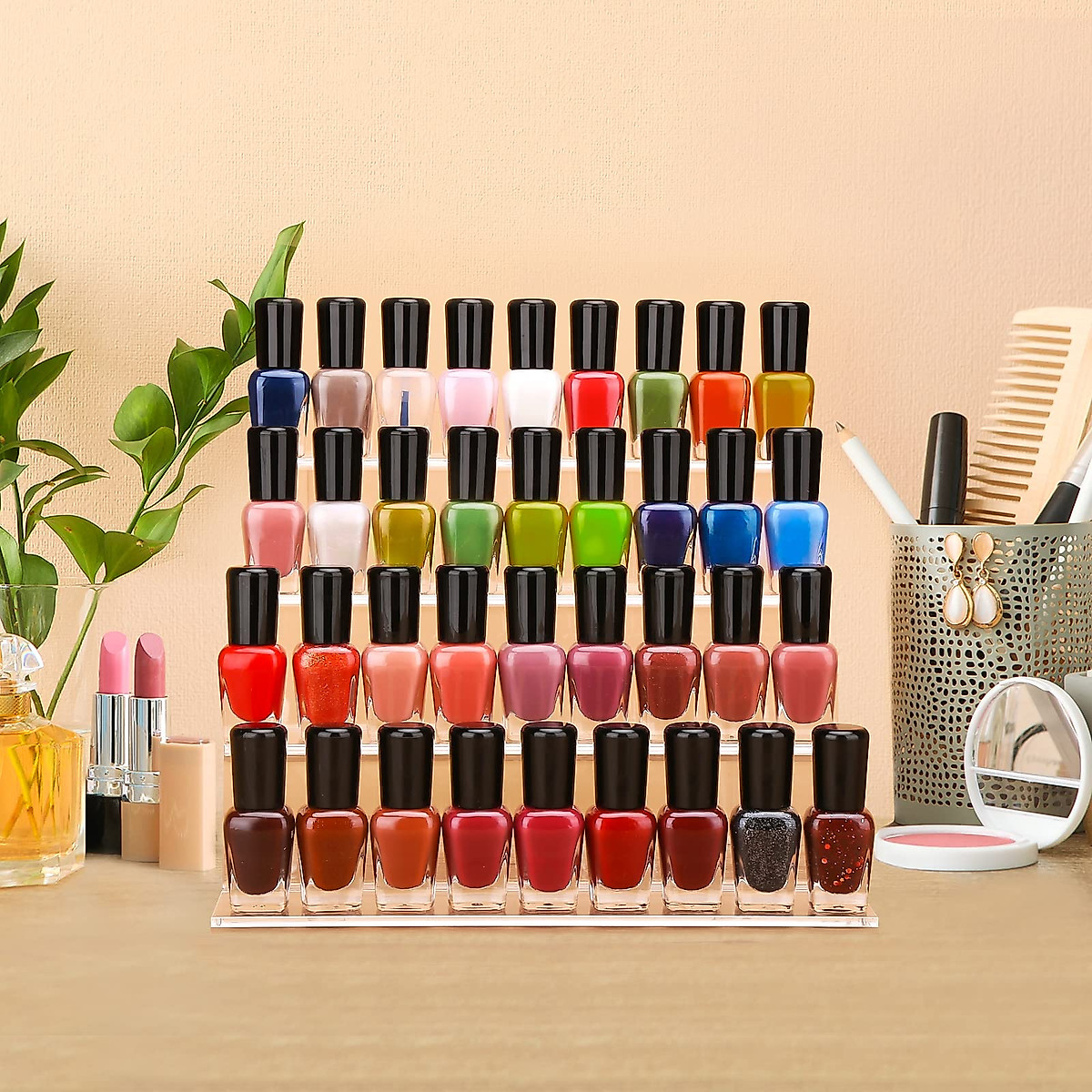 YIDITTHOPE 3 Tier Clear Acrylic Display Riser Shelf for Pops & Toys Figures,9 in Cupcake Stand for Nail Polish, Shot Glasses, Perfume & Cologne Organizer, Crystals Collectibles Decoration in Cabinet