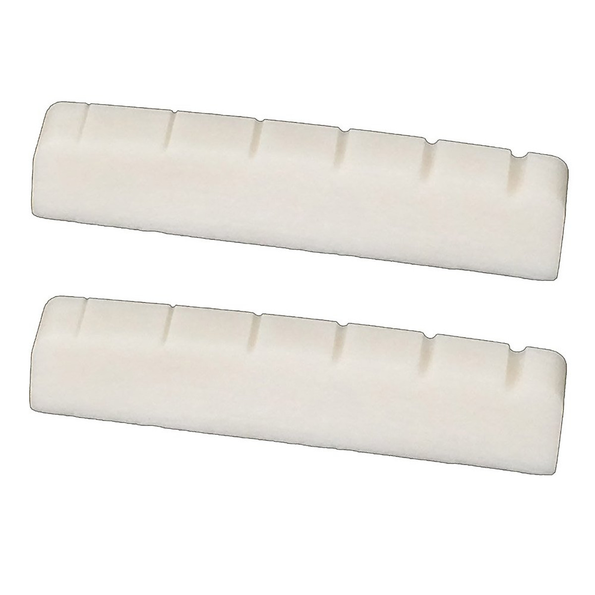 Greenten 2 Pcs 6 String Electric Bone Nut Cattle Bone Slotted Replacement (43 X 6, Unbleached)