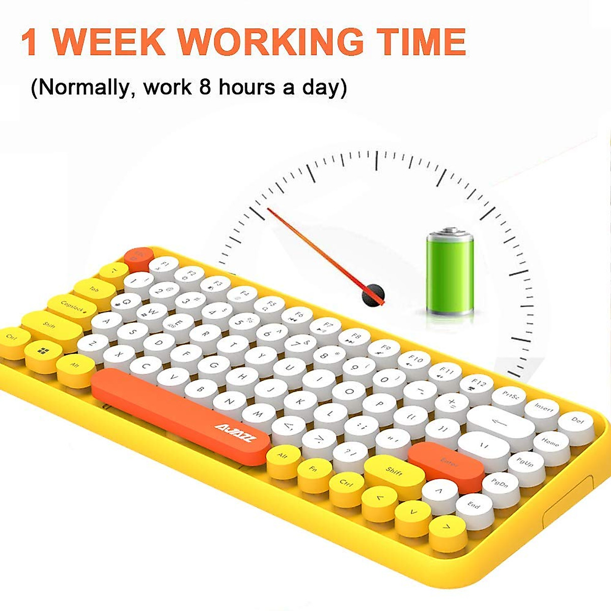 FELICON Wireless Bluetooth Keyboard Mini Portable 84-Key Keyboard Compatible with Android, Windows, PC, Tablet-Dark, Perfer for Home and Office Keyboards