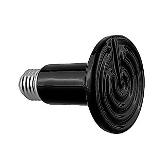 Kangkang@ 200W 220V 70mm Ceramic Infrared Emitter Heated Lamp Heating Light Bulb Black for Pet Snake Lizard Brooder Breeding Pet Coop Black