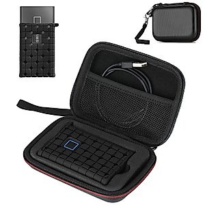 ProCase Hard Carrying Case Compatible for Samsung T7 / T7 Touch Portable SSD with Silicone Cover, Shockproof Storage Travel Organizer for T7 Touch Portable 500GB 1TB 2TB USB Solid State Drives -Black
