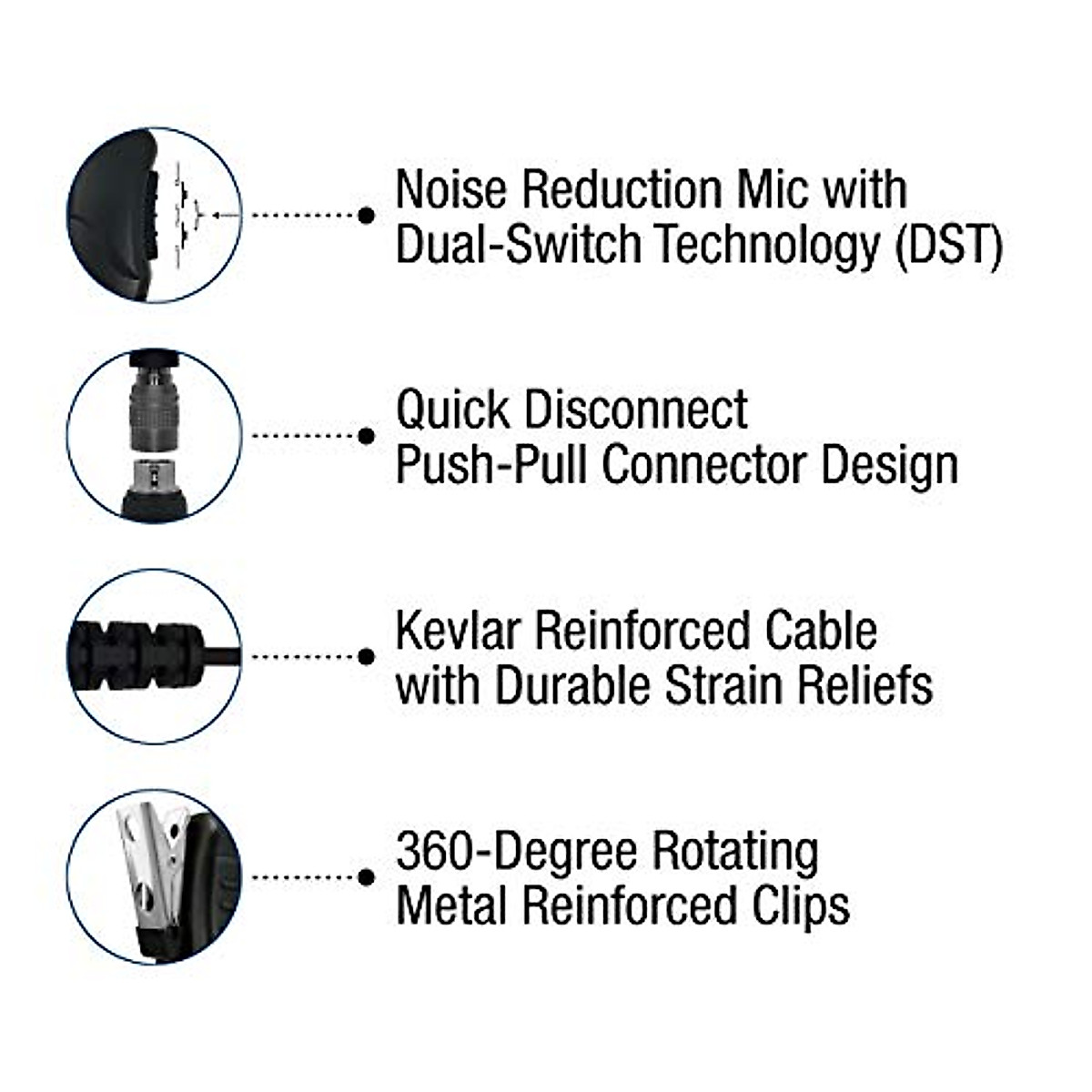 Sheepdog Quick Disconnect Police Lapel Mic, Compatible with Motorola APX 6000 APX 7000 APX 8000 and APX 4000 Radios, Law Enforcement Earpiece Headset