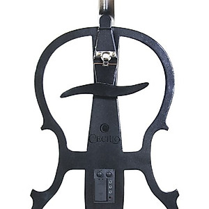 Cecilio 4/4 CECO-1BK Black Metallic Electric Cello with Ebony Fittings in Style 1 (Full Size)