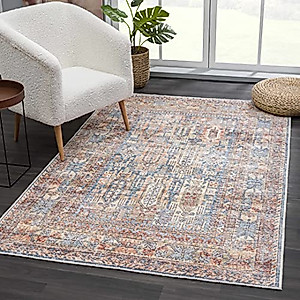 Hauteloom Holi Serie - Sur Machine Washable Oriental Persian Living Room Kitchen Area Rug - Vintage - Red - 2'7"x4'