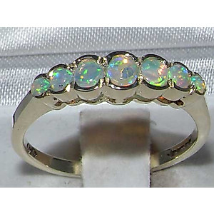 LetsBuyGold 925 Sterling Silver Natural Opal Womens Anniversary Ring - Size 7.25