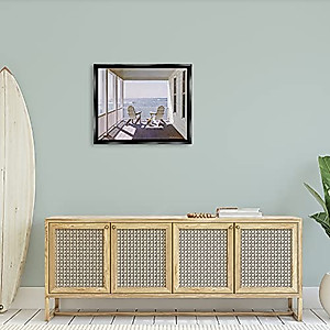 Stupell Industries Porch Chairs Overlooking the Tide Realistic Painting, Design by Zhen-Huan Lu