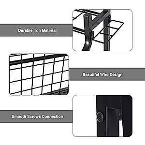 Stonehomy Garden Tool Storage Organizer with Wheels, Standing Garage Tool Holder, Yard Tool Tower Rack for Lawn and Outdoor, Black