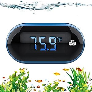 LED Fish Tank Thermometer, PAIZOO Digital Aquarium Thermometer with Touch Screen, Range of 32-211℉, Accuracy & Energy-Saving Stick-on Wireless Thermometer for Glass Containers, Turtle Tank, Aquariums