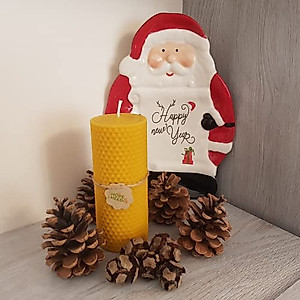 Hope&Need Beeswax Pillar Candles- Big Size 1 Piece(5.5 inches x 2.3 inches) 0 Pure Bees Wax Candles for Home Decoration, Healthy and Natural Honeycomb, Hand-Rolled Beeswax Candle, No Chemicals