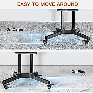 Mobile TV Cart for 32-83 Inch TVs Rolling TV Stand with Height Adjustable Tray Max VESA 600x400mm Holds up to 132lbs LED/LCD/OLED Flat/Curved TVs Portable TV Stand with Lockable Wheels- PGTVMC01