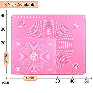 Silicone Baking Mat | Dough Rolling Measurement Mat, Large Size Non-Stick for Pastry, Fondant, Pizza, Pie, Cookie Roll Mat
