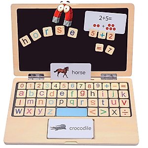 Montessori Toys for 3 4 5 6 7 8 Years Old 11.8" My First Laptop Fun Learning Pretend Play for Boys & Girls Preschool Learning Activities