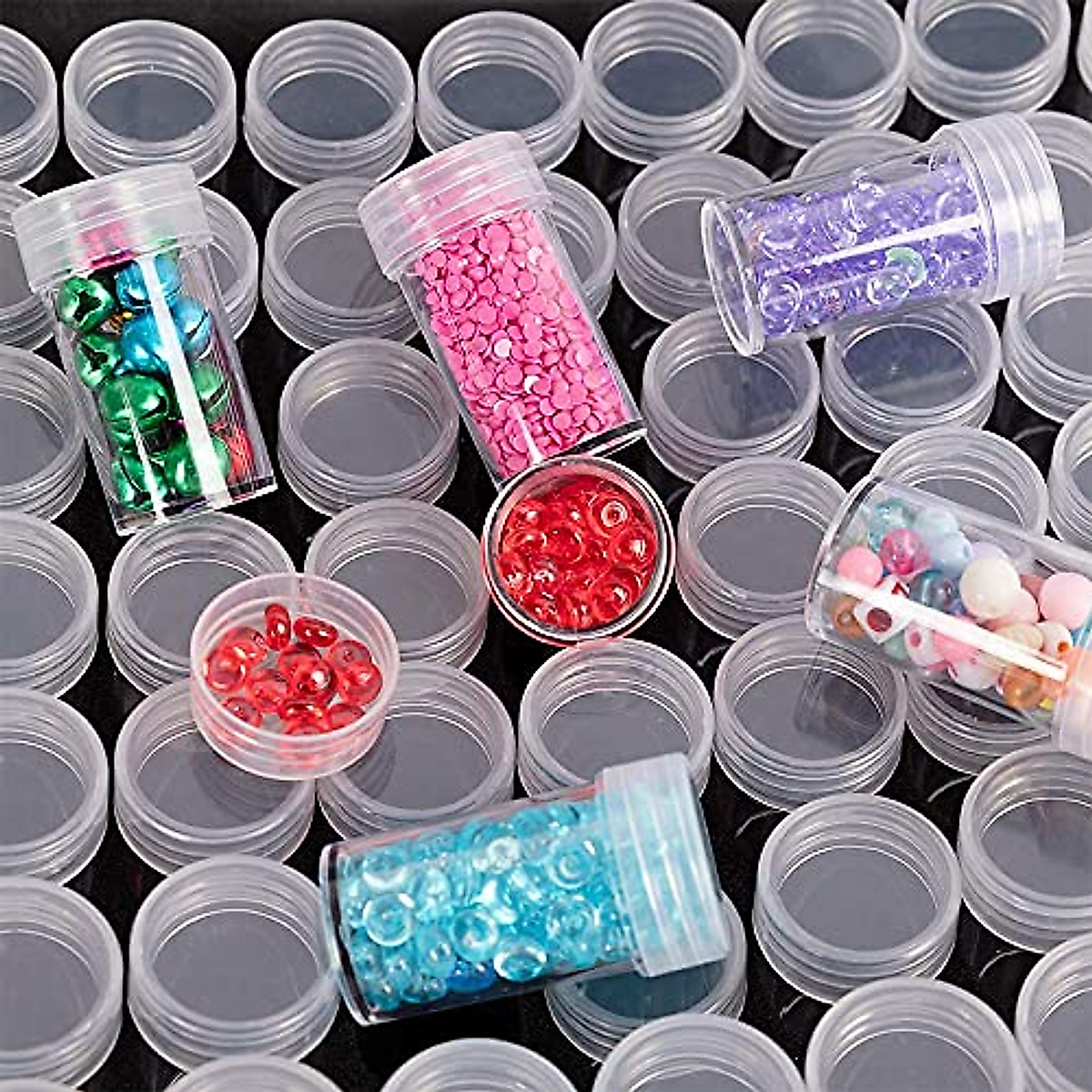 N&T NIETING Diamond Painting Storage Containers, 140 Slots Diamond Painting Accessories Kit, Portable Bead Storage Box, Label Stickers for DIY Art Crafts, Black