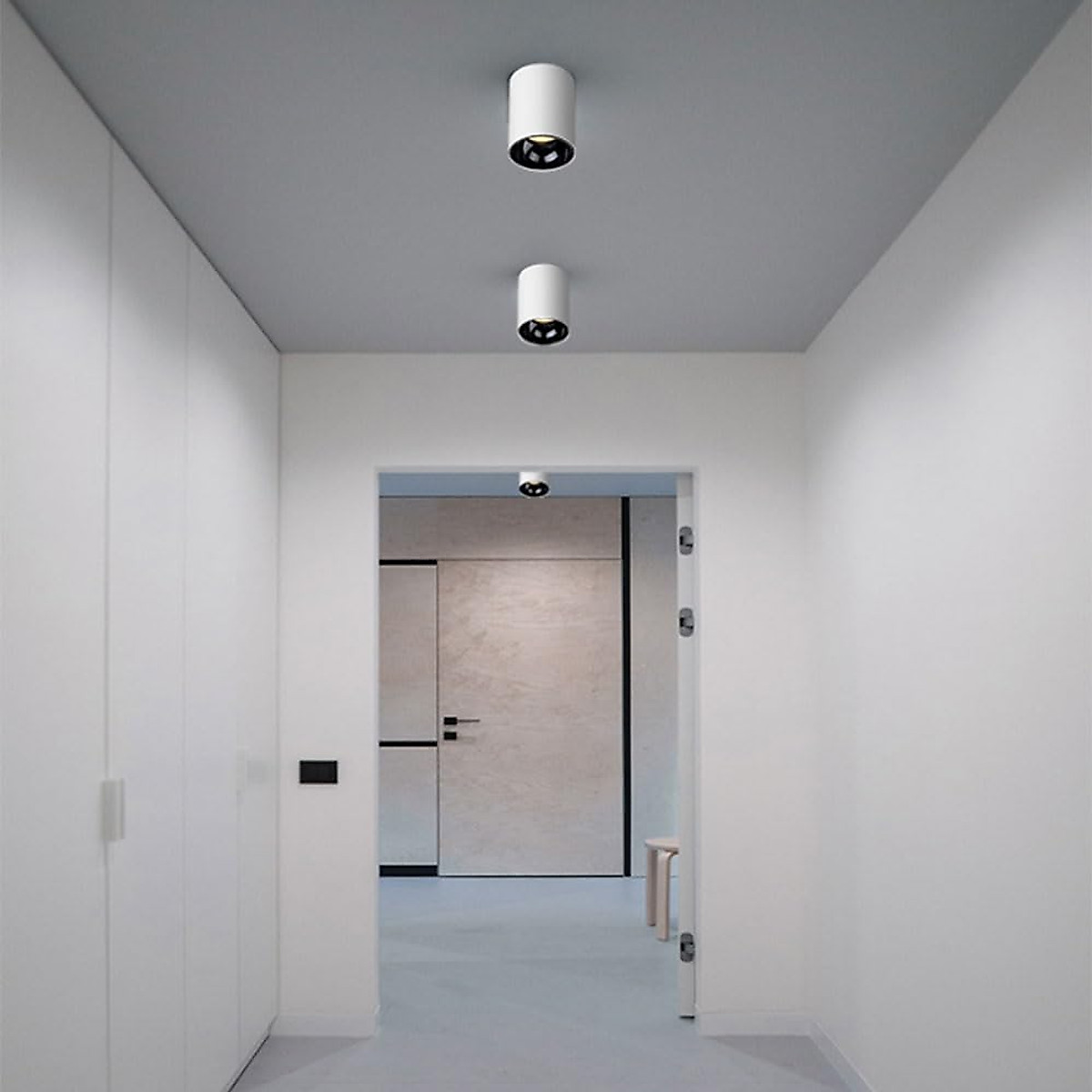 IOEDHW Anti-glare Ceiling Lamps Ultra-Thin Aluminum Metal Spotlight Indoor Decoration Surface Mounted Downlight Living Room Aisle Ceiling Spot Lamps Clothing Decor LED Ceiling Down Lighting Baffle Tri