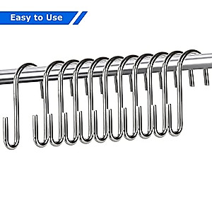 100PCS Heavy Duty S Hooks, 2.4inch Mini S Hook Stainless Steel S Shaped Hooks Pan Holders Pot Rack Hooks for Hanging Kitchen, Utensils, Clothes, Plants, Pots and Pans (Silver)