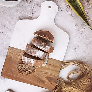 Resafy Acacia Wood Cutting Board,Butcher Block Chopping Board Charcuterie Cheese Carving Serving,Suitable for Kitchen,Restaurants,Dining Room and Baking（White）