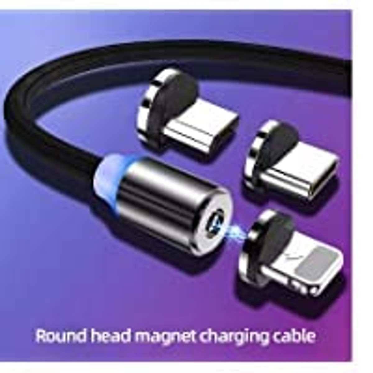Import Cables 3-in-1 USB Magnetic Charging Cable (Black, 2 Meter)