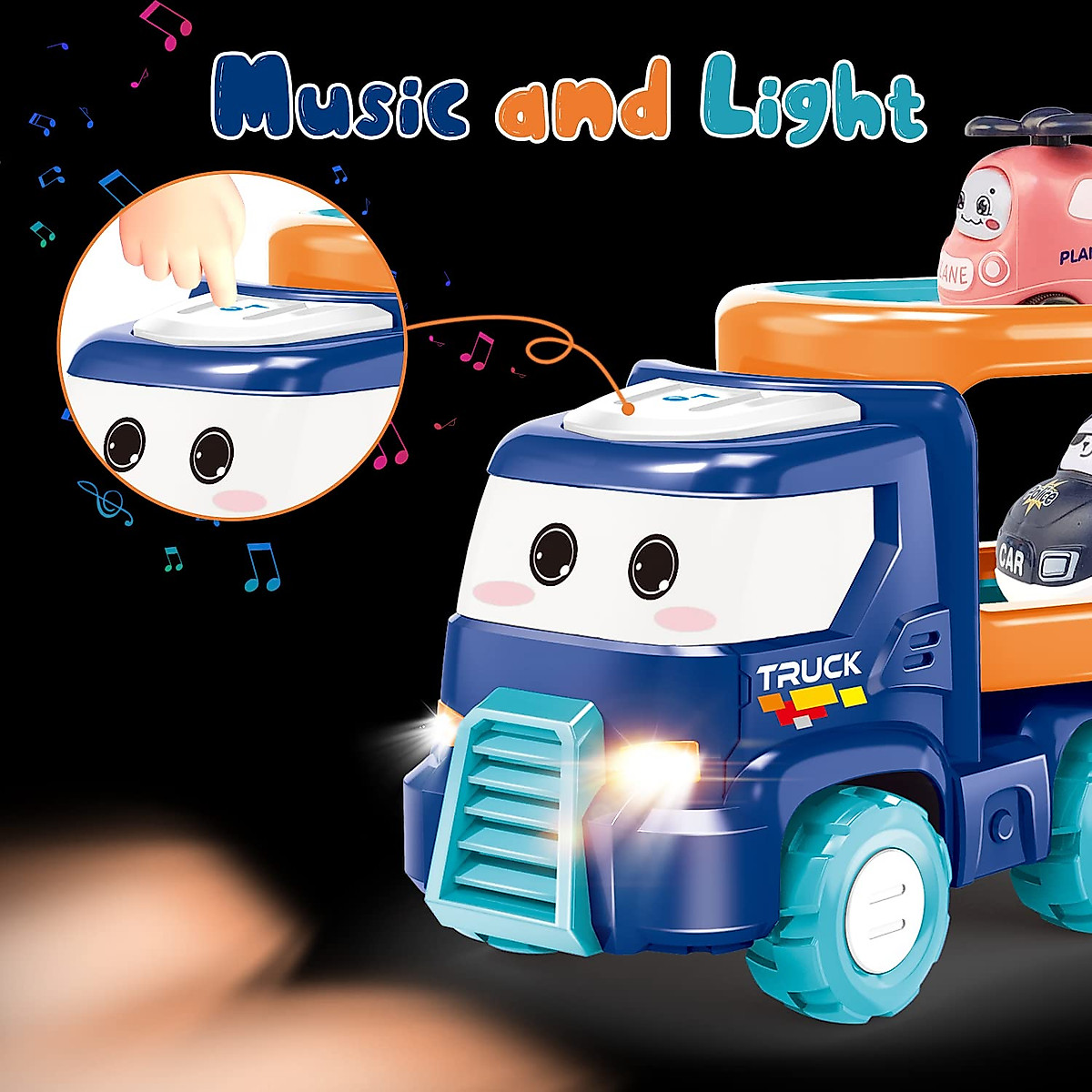 Rubikliss Toddler Toys Car for Boys, Kids Toys for 1 2 3 4 5 6 Year Old Boys, 7 in 1 Big Carrier Cartoon Trucks, Toddler Toys Age 2-4 Baby Toys 12-18 Months Birthday Gift Toddler Toys Age 1-2