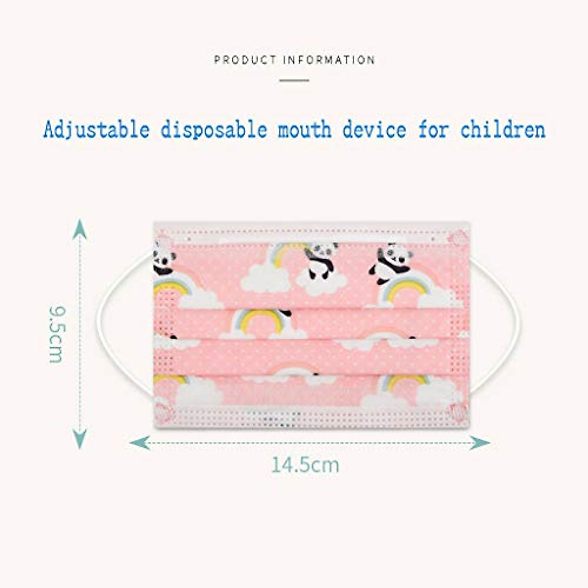 Kids Face Bandanas 50PCS - Disposable - 3Ply Ear Loop, No Washable, Breathable and Anti-Haze Dust, for Kids