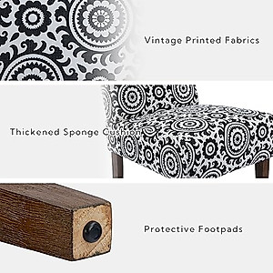 Phoenix Home Parsons Dining Room Chairs, Set of 4, Black Floral