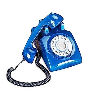 Phone Retro Antique Fixed Home Office Telephone Black Metal Rotary Business Landline