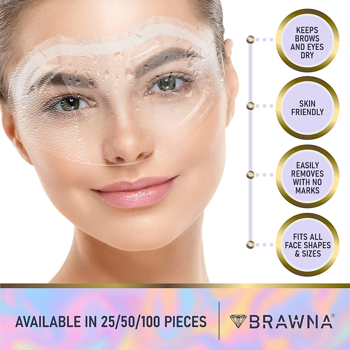 Protective Shower Visors with Pink Organza Bag for Eyelash Extensions, Microblading, Brow Lamination, Eye Surgery, Blepharoplasty - PMU Supplies (25 Count (Pack of 1))