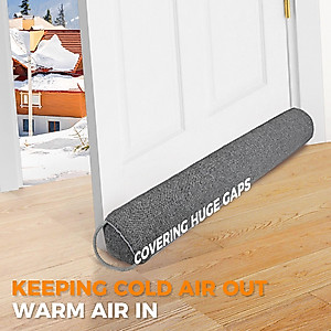 TORRAMI Under Door Draft Stoppers 32 Inch, Heavy Triangle Stop Draft Block Cold Air/Wind/Breeze Noise Blocker Door Sweeps Weather Stripping Bottom Seal Dark Gray