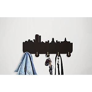 The Geeky Days Spain Madrid Skyline City Landscape Creative Home Decor Wall Art Wall Hooks Tourist Attraction Bathroom Door Living Room Decor Towel Robe Hooks Clothes Coat Hats Hooks Hanger