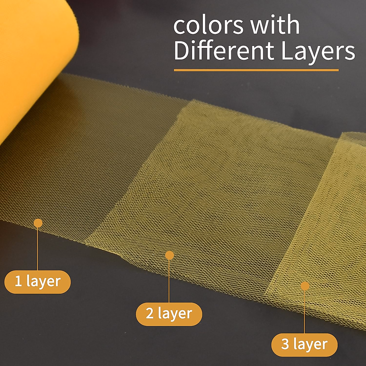 RIBBOOO Gold Yellow Tulle Fabric Rolls 6 Inch by 50 Yards (150 feet) Fabric Spool Tulle Ribbon for DIY Tutu Bow Baby Shower Birthday Party Wedding Decorations Christmas Craft Party Supplies