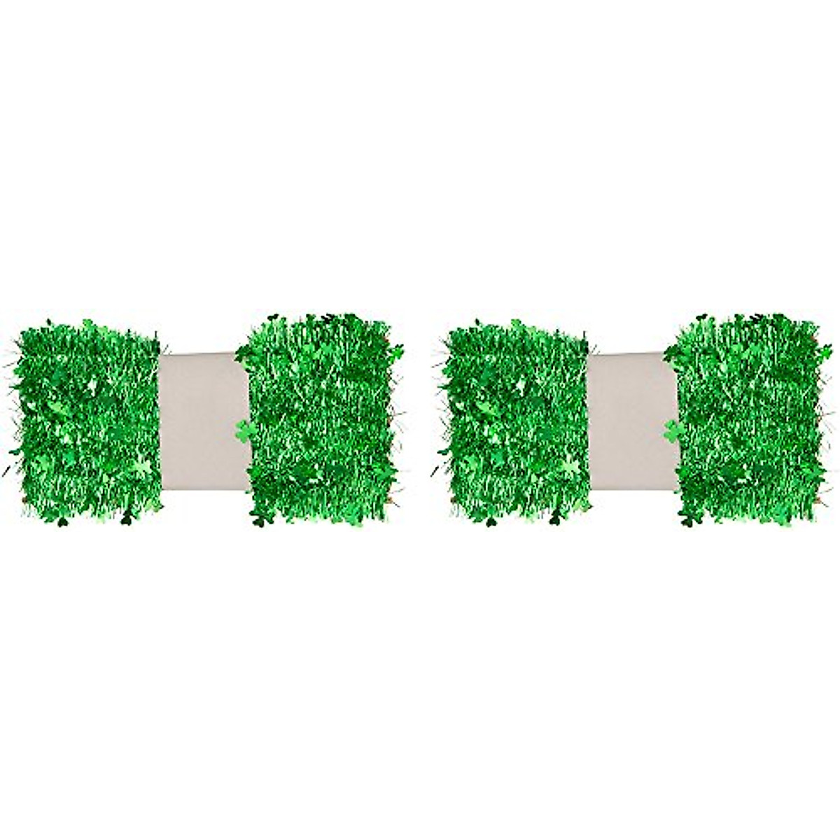 100 Feet St. Patricks Day Shamrock Tinsel Garland Bundle of 2 50 Foot Packs