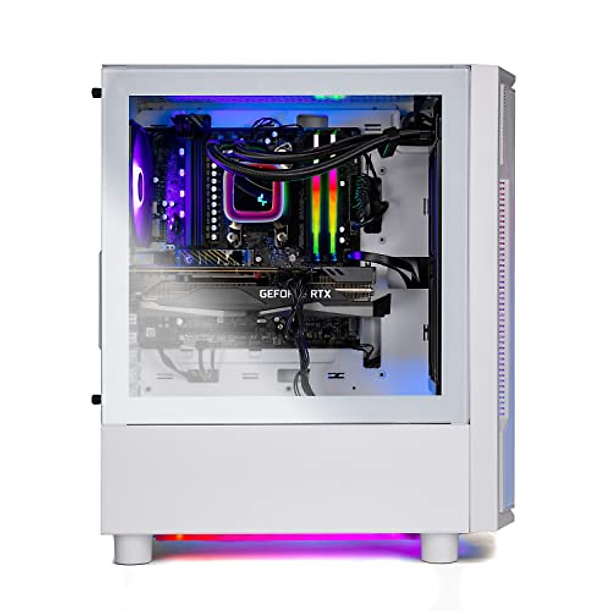 Skytech Archangel Gaming PC Desktop – Intel Core i7 12700F 2.1 GHz, NVIDIA RTX 4060 Ti, 1TB NVME SSD, 16GB DDR4 RAM 3200, 600W Gold PSU, 240mm AIO, 11AC Wi-Fi, Windows 11 Home 64-bit,White