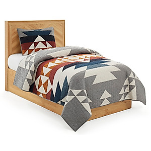 PENDLETON 29270 Explorer Twin-Twin XL Quilt Set Soft Cotton Bed Cover Rustic Machine Washable Bedspread Luxury Coverlet Set Cozy Lightweight Quilt and Pillow Shams Set, Twin, Grey