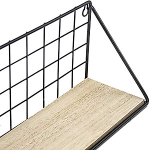 Sorbus® Floating Shelves Wall Mounted Rustic Wood Storage Set for Picture Frames, Collectibles, Decorative Items, Great for Living Room, Office, Bedroom, Bathroom, Kitchen, etc (2-Pack, Natural)