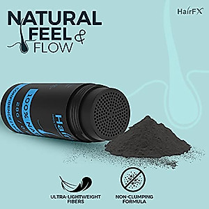 HairFX Hair Perfecting 2-in-1 Kit (BLACK) Set Includes Natural & Undetectable Hair Thickening Fibers & Spray Applicator Pump Nozzle | Instant Thick Fuller Hair Conceals Hair Loss 15 Sec - Women & Men